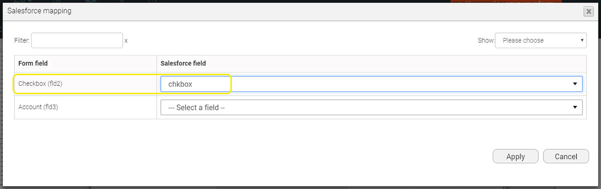 Can I map the Salesforce Checkbox field to a radio button or dropdown ...